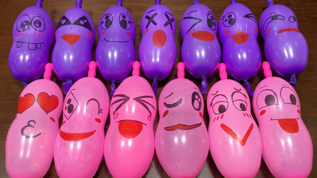 PINK VS PURPLE | Making Crunchy Foam Slime With Funny Balloons| GLOSSY ...