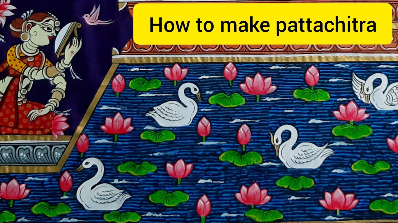 Pattachitra making tutorial/How to make pattachitra/pattachitra swan ...