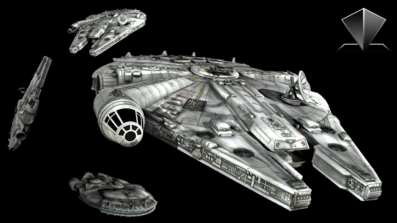 Star Wars Millennium Falcon - Pyramid Hologram Video - 4 Sides ...