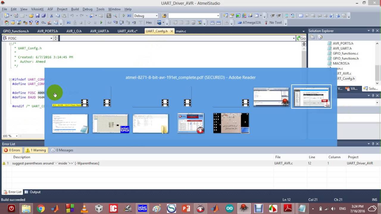 Uart Driver Using Avr Youtube