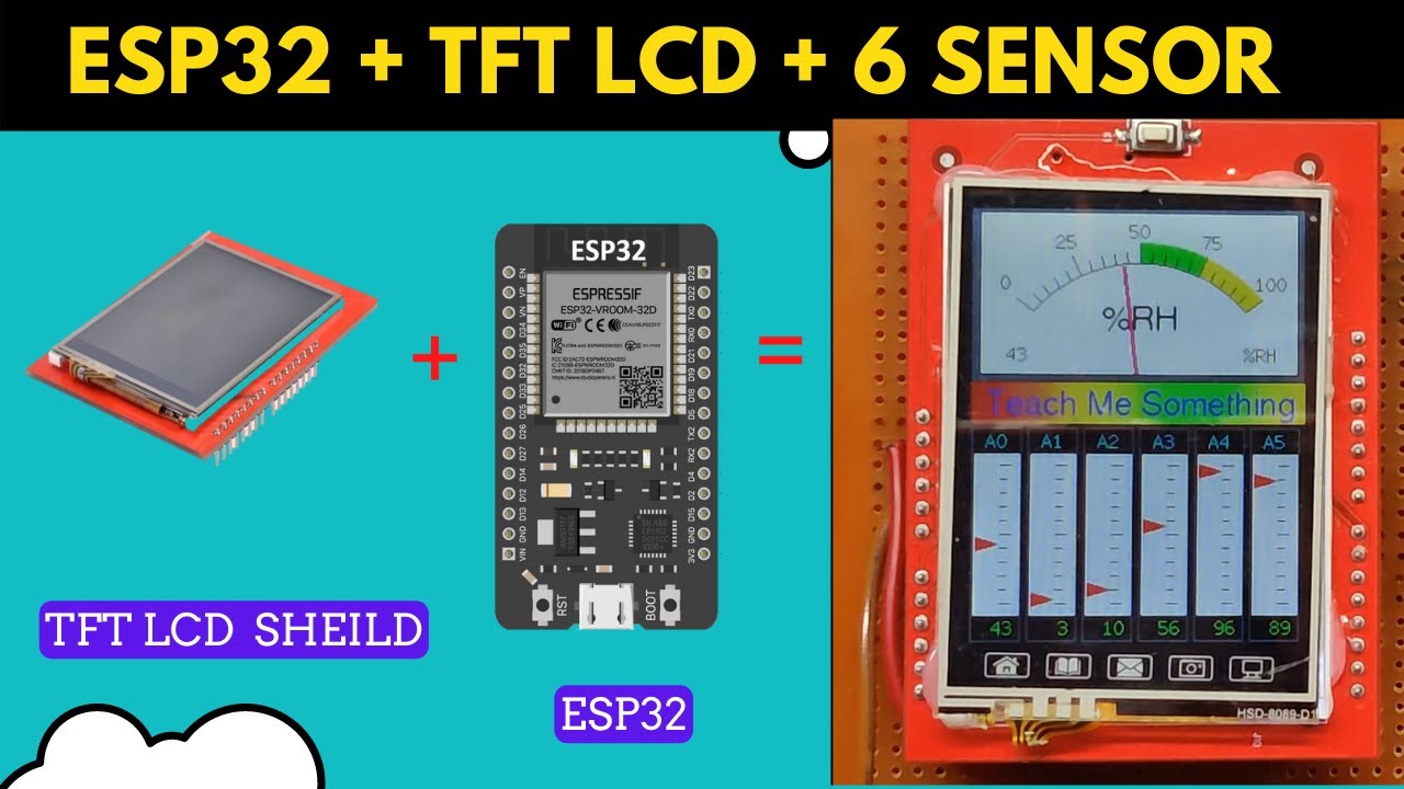 TFT LCD ESP32 Arrow A0 To A5 Reading 2 4 Inch TFT LCD Shield IOT