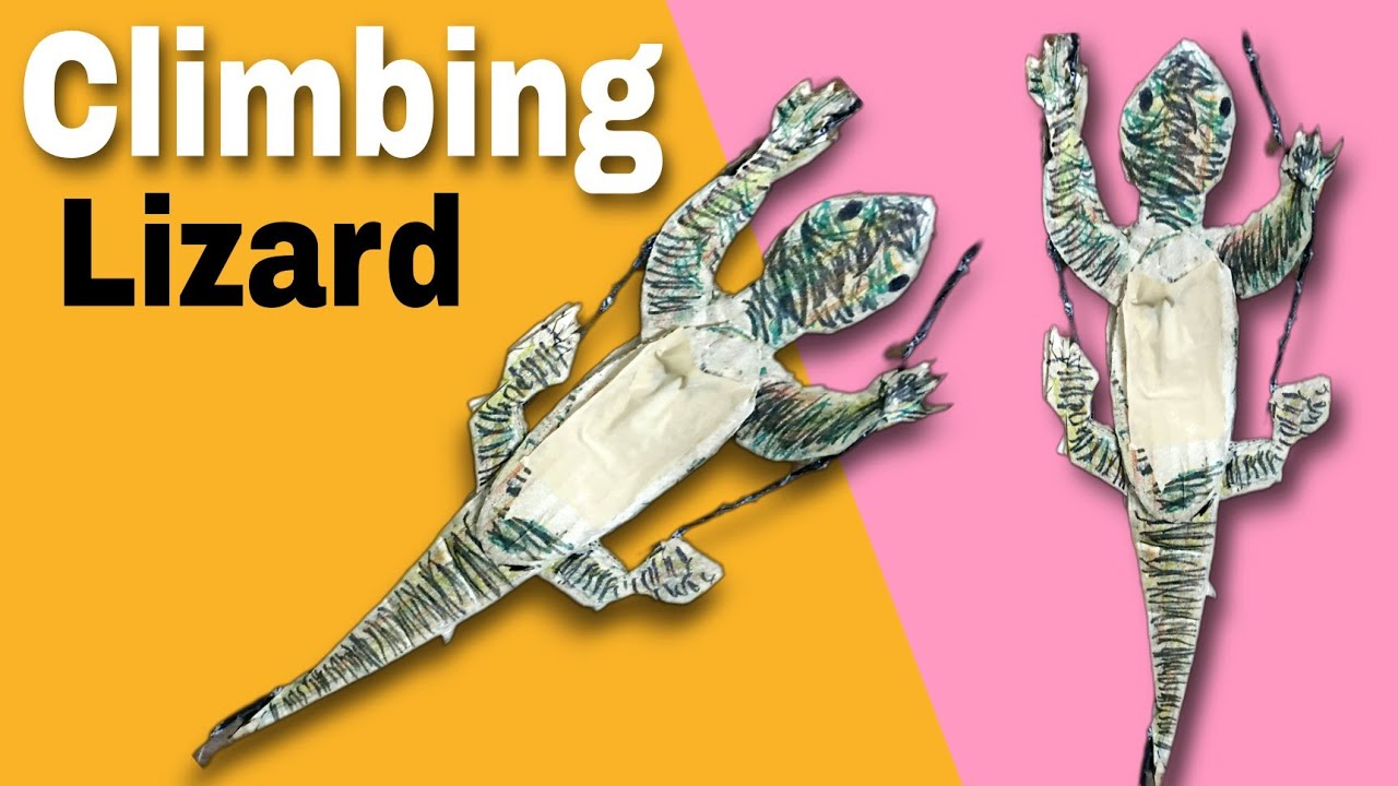 Rope Climbing Lizard / Gecko Toy From Cardboard | Rope Climber Toys ...