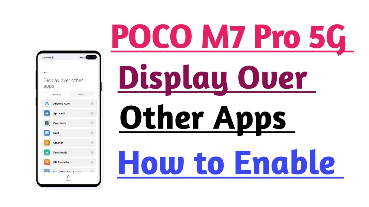 POCO M7 Pro 5G How to Enable Display Over Other Apps Settings tips and ...