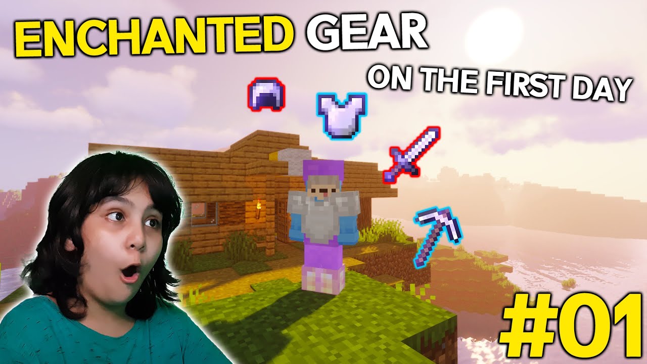 Enchanted Gear on The first Day - Minecraft Survival Let's Play #01 ...