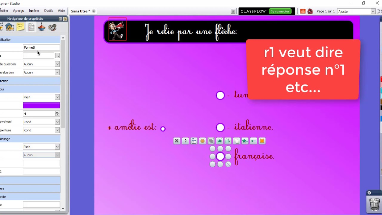 Tutoriel ActiveInspire: 1- Je relie par une flèche. - YouTube