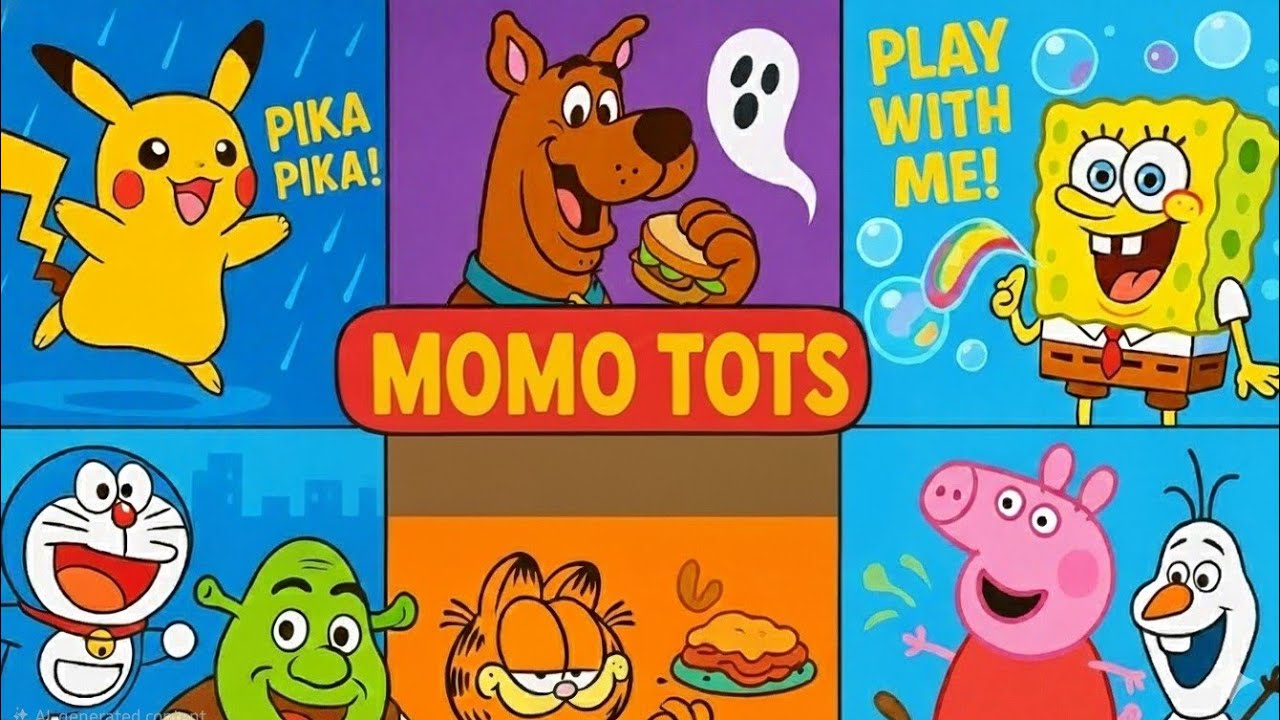 Colorful Cartoon Adventure 🎨 | Pikachu, Scooby-Doo, Peppa & Garfield ...