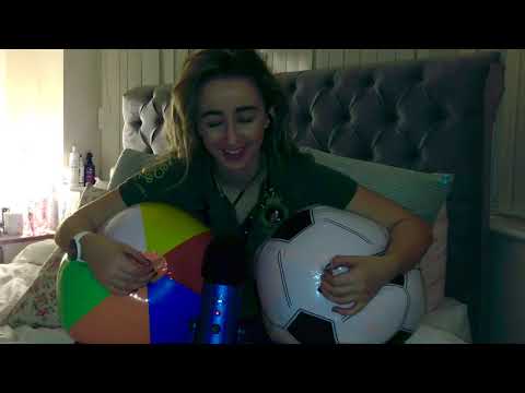 ASMR INFLATING AND DEFLATING INFLATABLE BEACH BALLS (relax for sleepy, crackles, air)