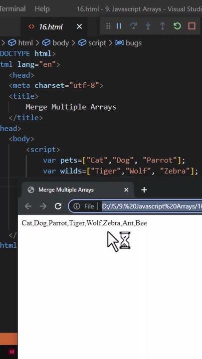Merge Multiple Arrays Shorts Javascript Tutorial Js Coding