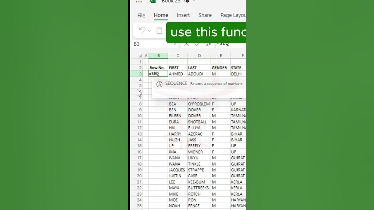 Sequence Number In Excel Exceltips Exceltricks Excel Youtube 0553