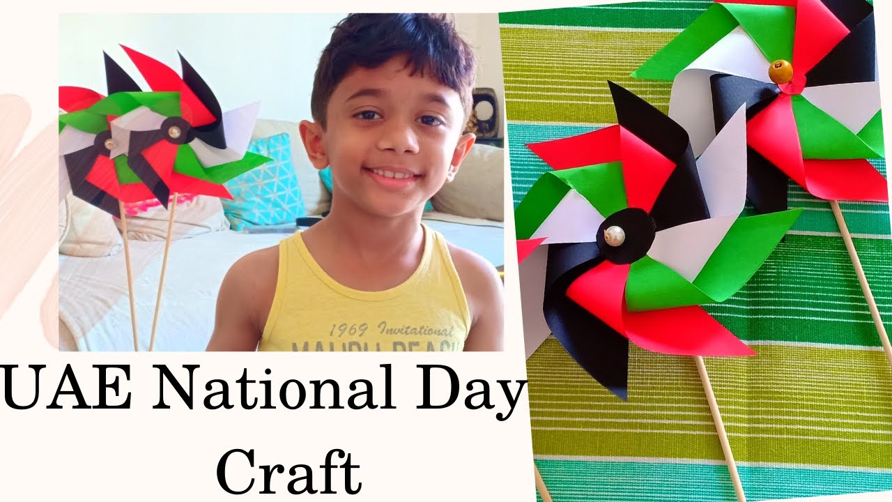 UAE FLAG DAY DIY| UAE National Day craft | Pin wheel | Wind wheel | UAE ...