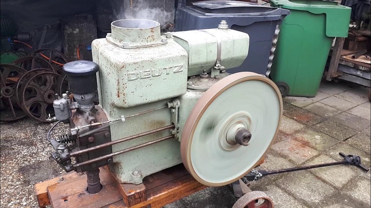 Deutz MA514 1933 benzin stationärmotor verdampfermotor stationary engine - YouTube