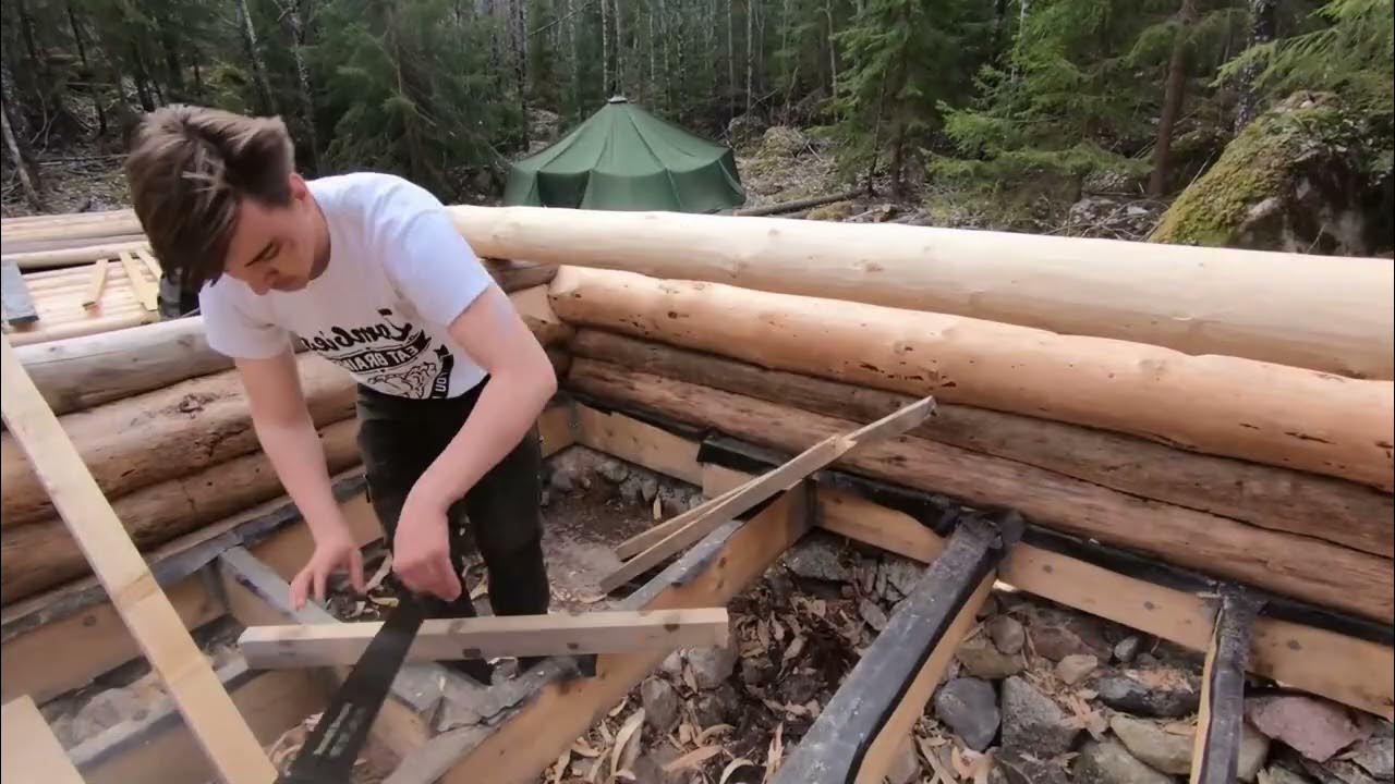 Off-Grid Log Cabin Build Begins Again! 🛠️ Only Hand Tools | One-Man Traditional Cabin Series Ep ...