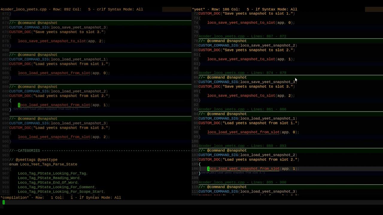 4coder - The Yeet Sheet (comment tags & snapshots) - YouTube