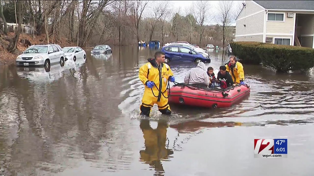 People evacuated after flooding across Rhode Island - YouTube