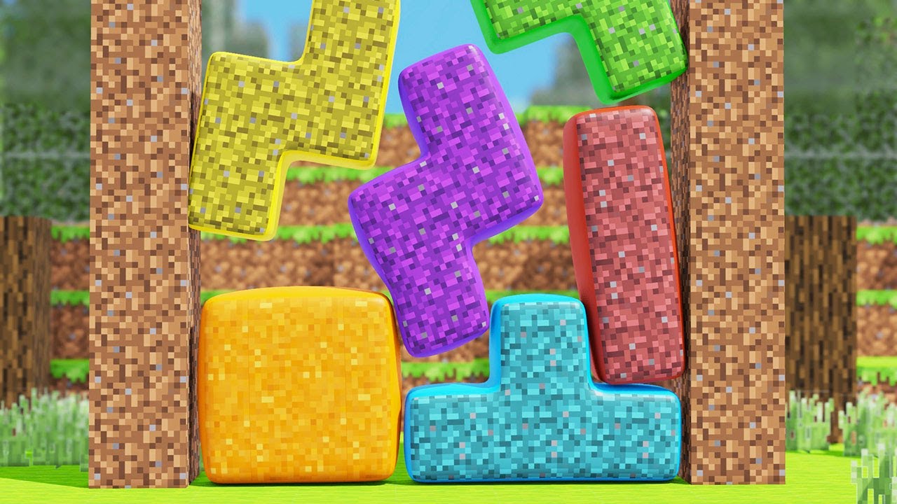 Minecraft Softbody Tetris Simulation - YouTube
