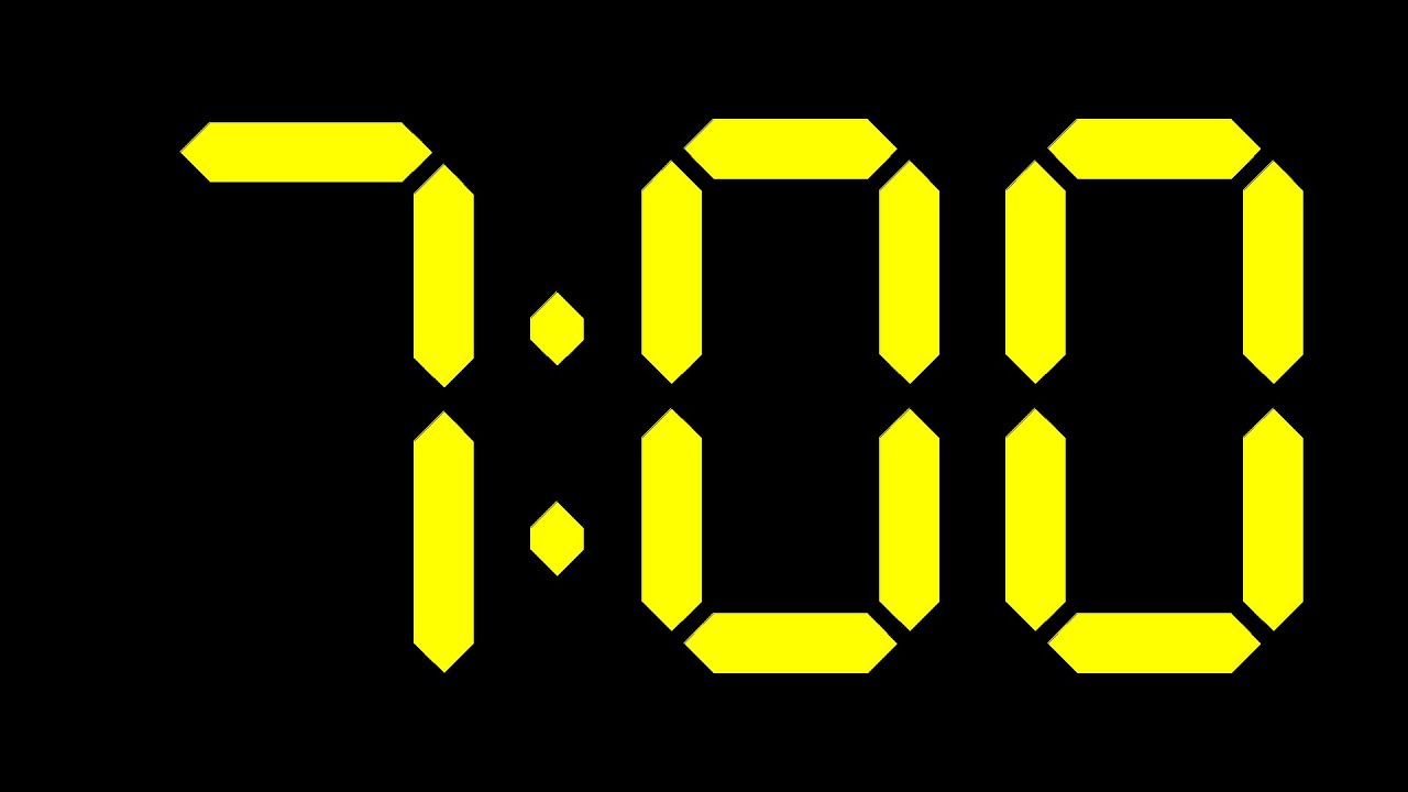 Free 7 minutes Countdown Timer - Yellow Digital Clock - YouTube