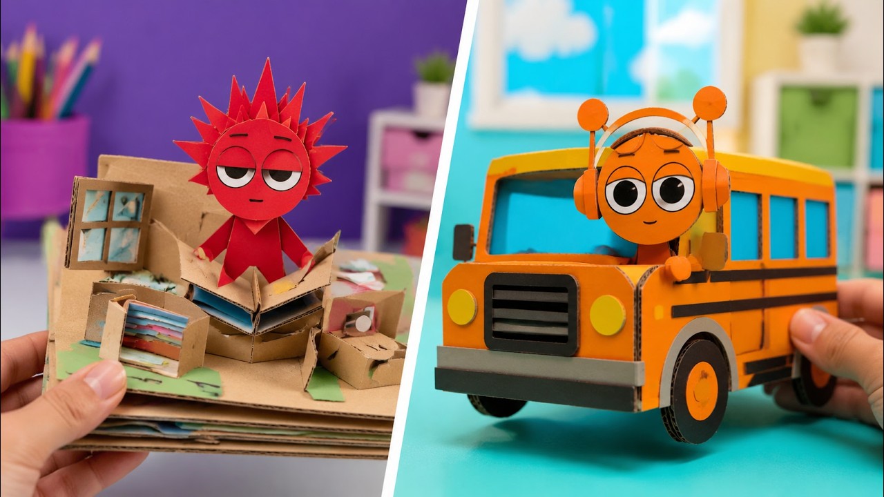 Sprunkis First DAY at SCHOOL!🚸👩🏼‍🏫 *Adorable Paper Gamebook & FUN ...