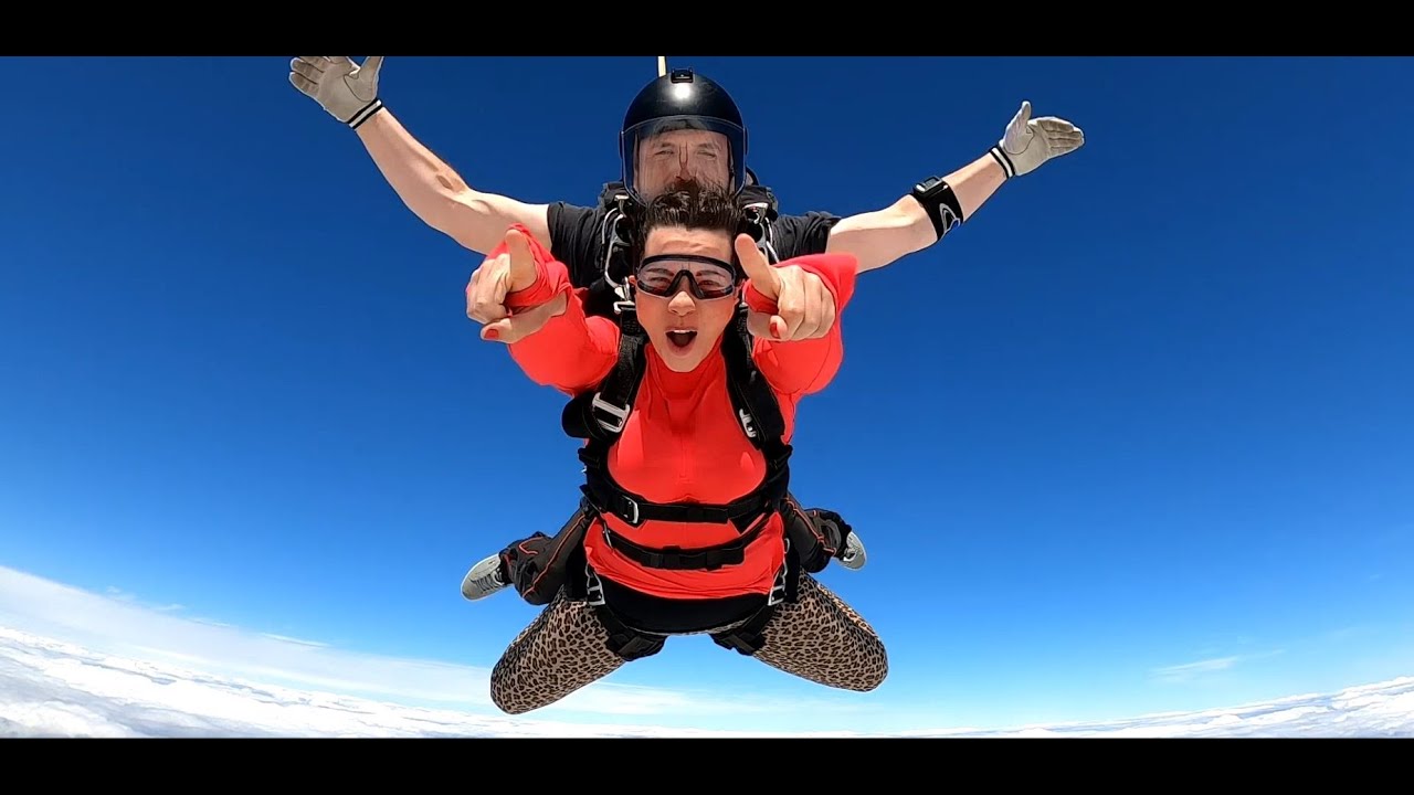 Olivia's 1st Skydive - Tandem at Hinton Skydiving Centre from 12,500 feet! - YouTube