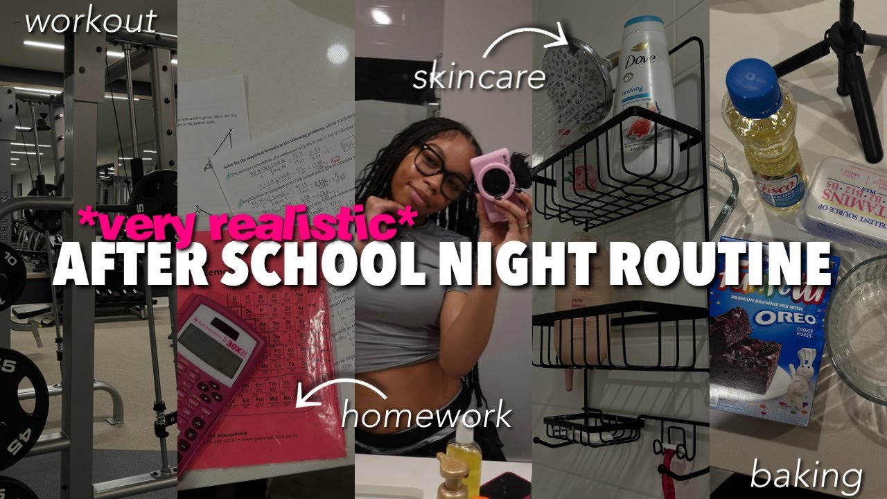 MY *REALISTIC* AFTER SCHOOL NIGHT ROUTINE | homework, chores, gym ...