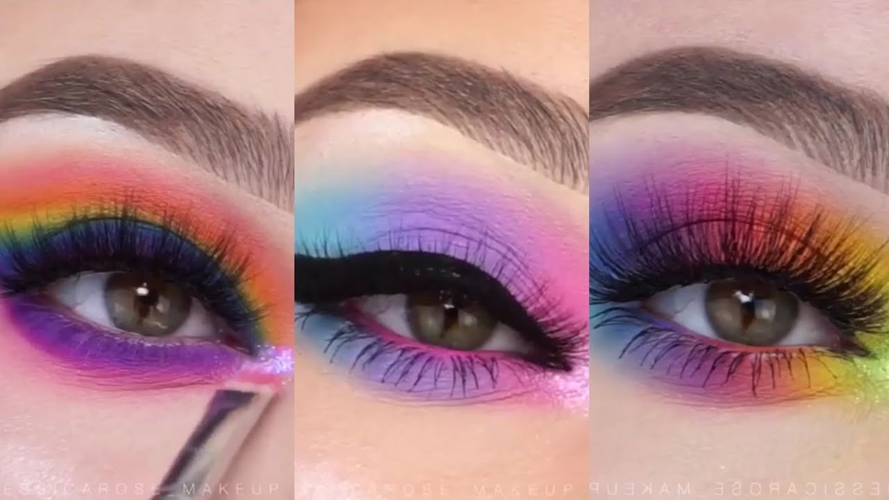 🌈Rainbow Makeup Compilation | Colorful Makeup | Maquillajes Coloridos ️ ...
