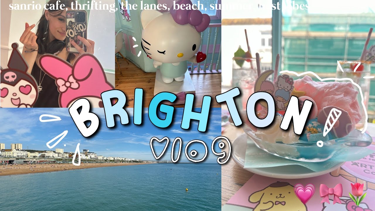 summer brighton vlog ⭐️ sanrio cafe, thrifting, the lanes, summer vibes ...