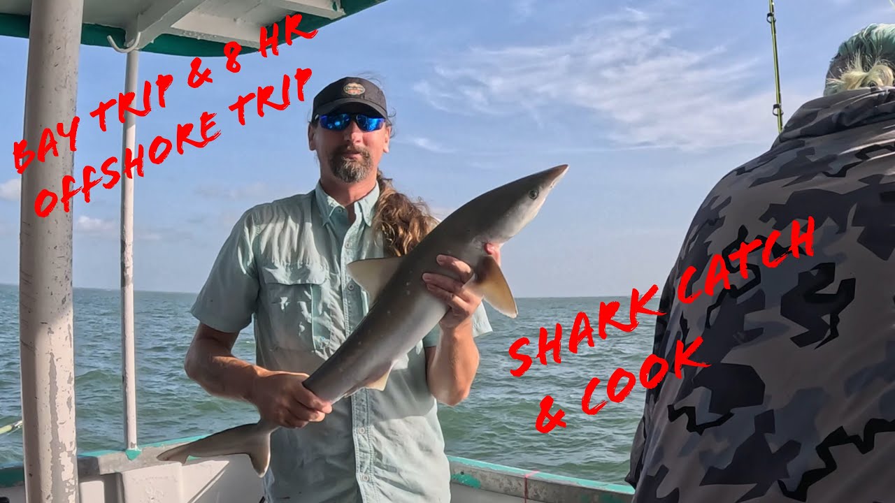 4hr + 8hr = shark catch and cook "shark burger" with Galveston Party ...