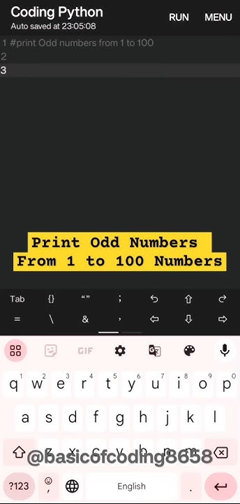 9 Print Odd Numbers From 1 To 100 Numbers In Python ॥ While Loopbasicofcodingoddnumbers
