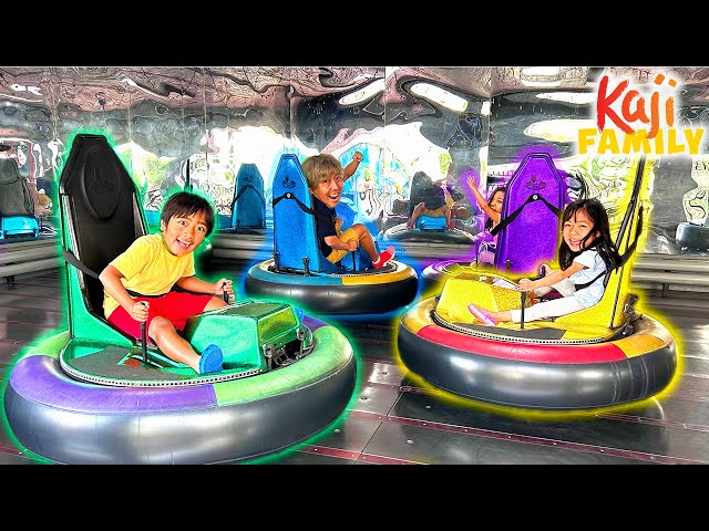 Kids Play Bumper Cars and Laser Tag Family Trip! - Videos For Kids
