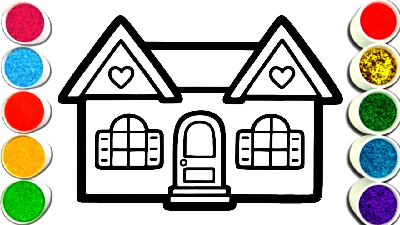Learn to Draw an Colorful House for Kids and Toddlers - YouTube