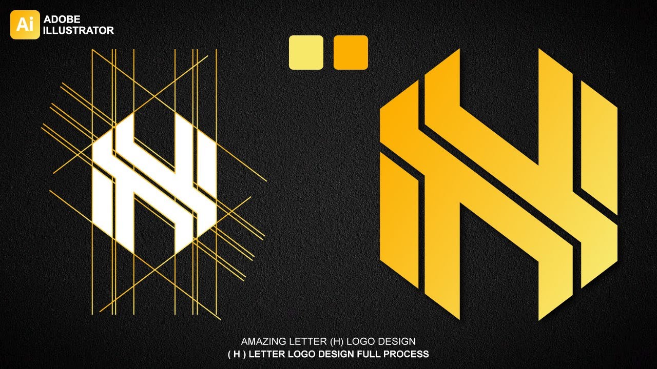 How to Create (H) Letter Logo Design In Adobe Illustrator CC - YouTube