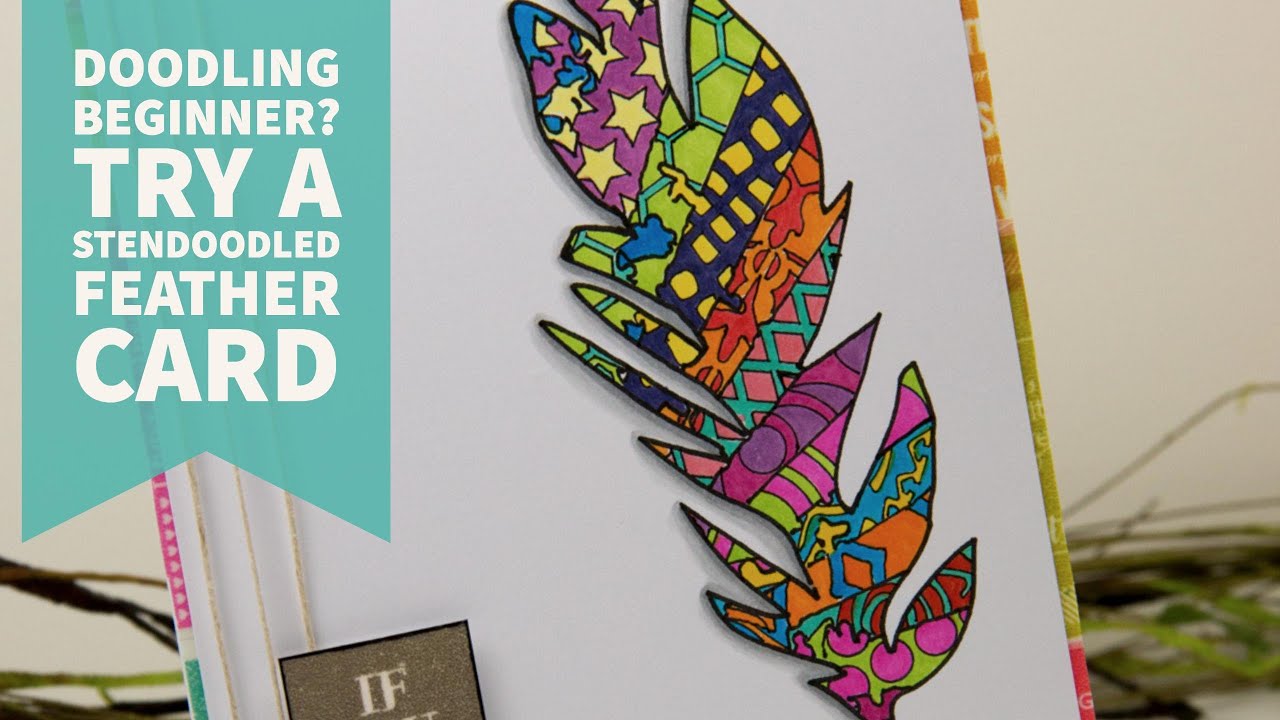 How To Create An Easy Doodled Feather Card With Copics And Multi Liners ...