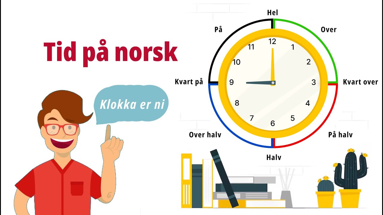 Tid på norsk | Time in Norwegian | Время по-норвежски - YouTube