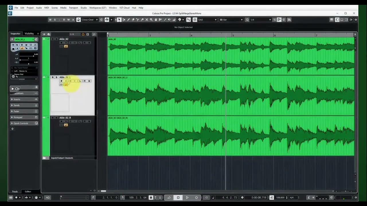 Split stereo audio into 2 mono track in Cubase Pro 13 | - YouTube