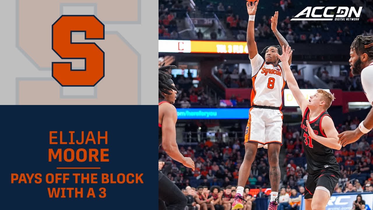 Syracuse's Lucas Taylor's Swat Sets Up Elijah Moore's Big 3-Pointer ...