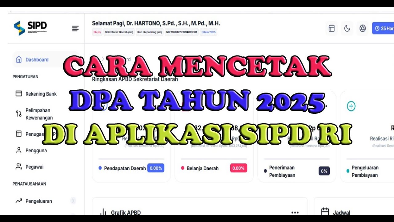 Cara mencetak DPA Tahun 2025 di Aplikasi SIPD - YouTube