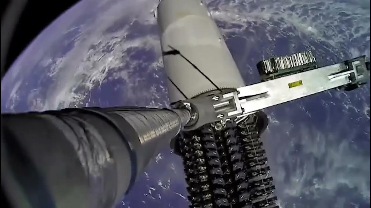 BEST View Of Starlink Deployment By SpaceX Falcon 9 Second Stage Rocket - YouTube