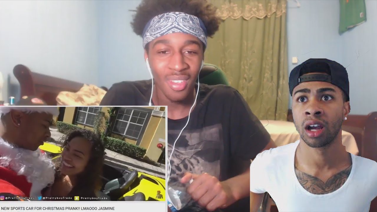 NEW SPORTS CAR FOR CHRISTMAS PRANK!! JASMINE WAS SALTY!! Prettyboyfredo ...