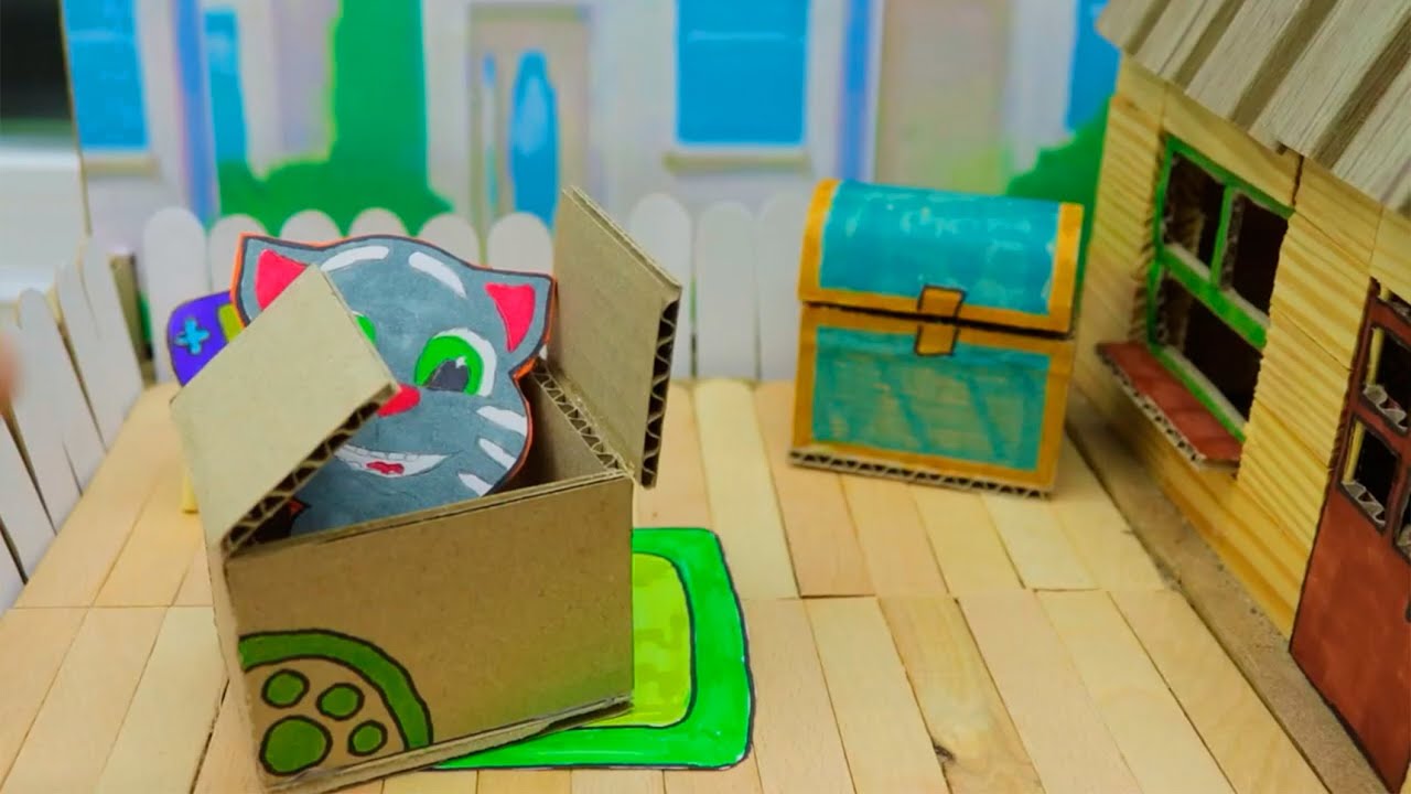 DIY My talking Angela 2 paper quiet book | my talking tom paper game ...