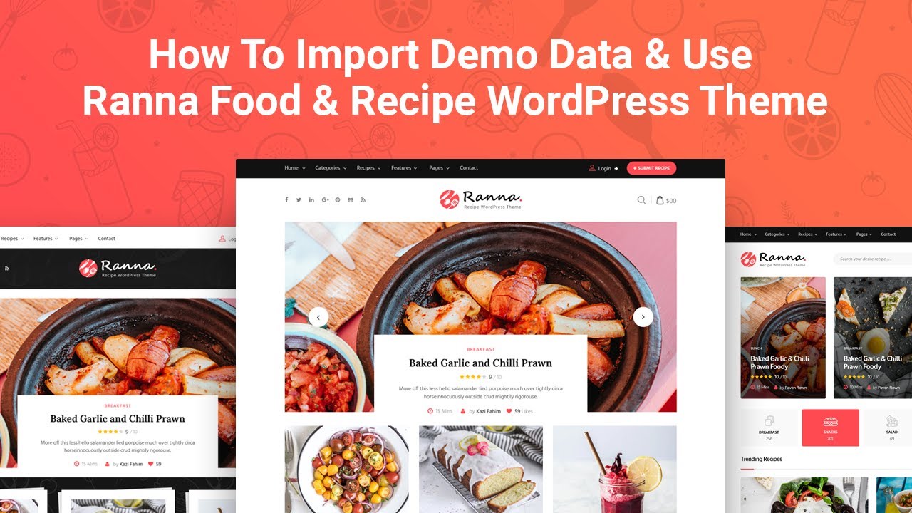 How to use Food Recipe Blog WordPress Theme - Ranna - YouTube