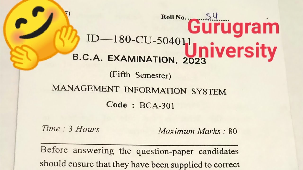 Management Information System Questions Paper [2023 5th sem] @bcawithmannu3812 - YouTube
