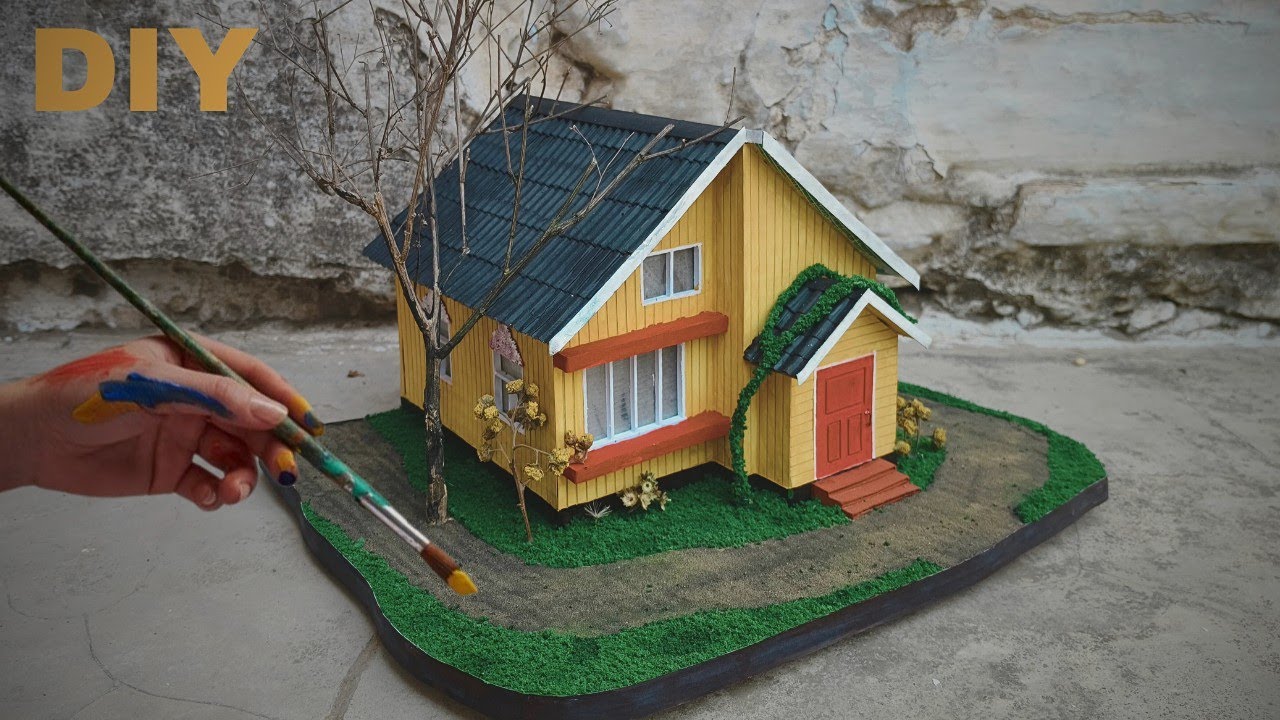 Building Realistic DIY Cardboard House DIORAMA ! Miniature Scale Model ...