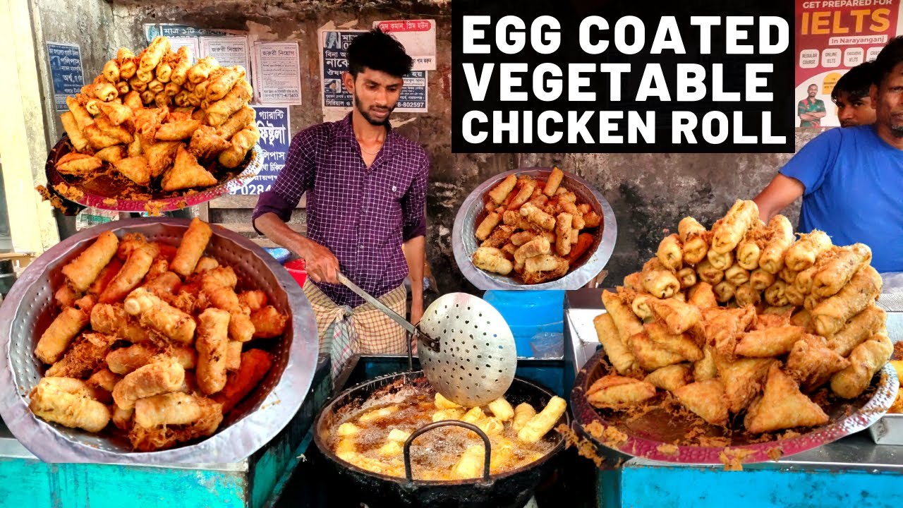HUGE Egg Coated Vegetables Chicken Rolls Making- 4000 Pieces sold per ...
