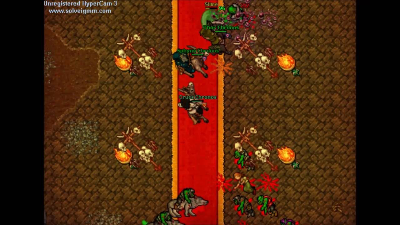 Tibia - Orc Fortress Quest - EK 77 RP 60 MS 46 - YouTube