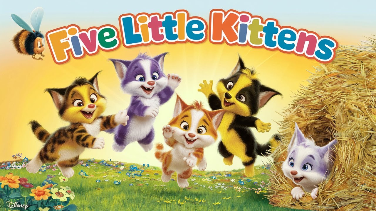 Five Little Kittens 🐱 | Fun Kids Song & Nursery Rhyme | Learn to Count ...