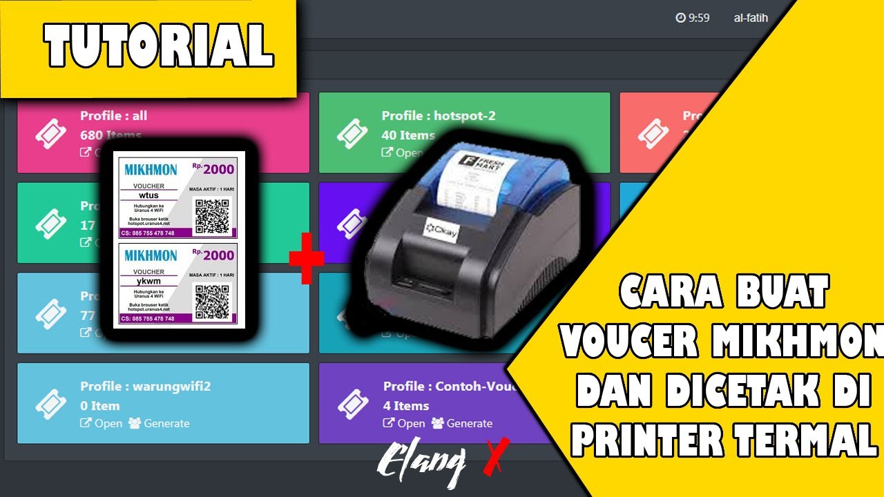 MEMBUAT VOUCER MIKHMON DICETAK DI PRINTER THERMAL - YouTube