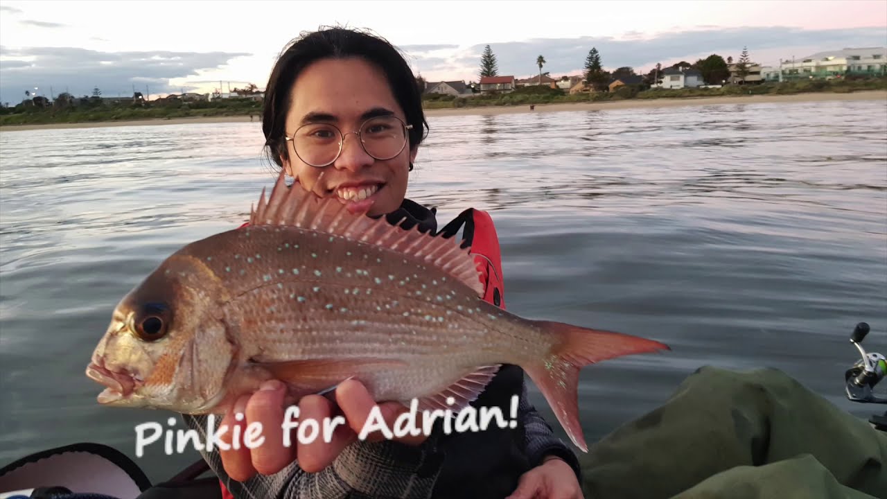 SUNSET KAYAK FISHING for PINKY snapper at the beach. 50m from the SHORE ...