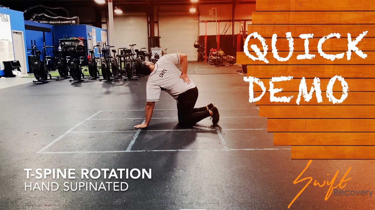 t-spine rotation (hand supinated) - YouTube