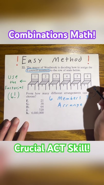 How To Solve This ACT Math Combinations Problem! (Simple Method) #learning #actmath # ...