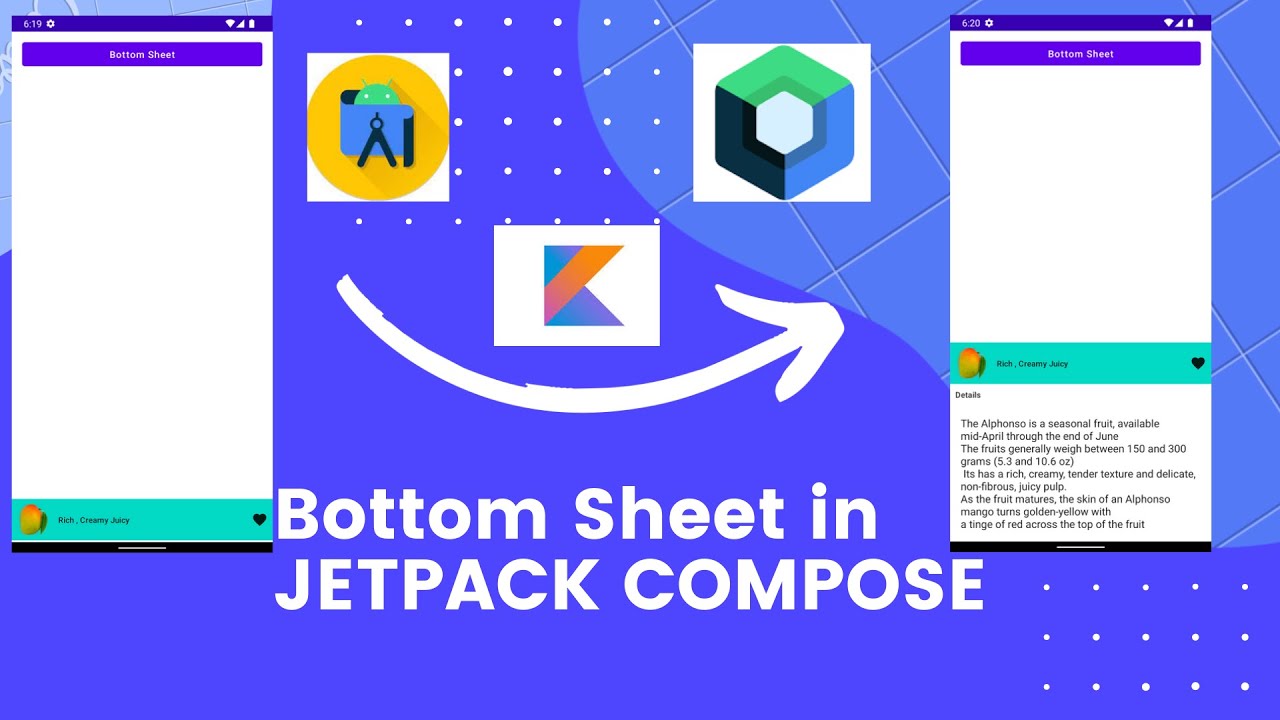 Build Bottom Sheet With Jetpack Compose Android Tutorial Youtube