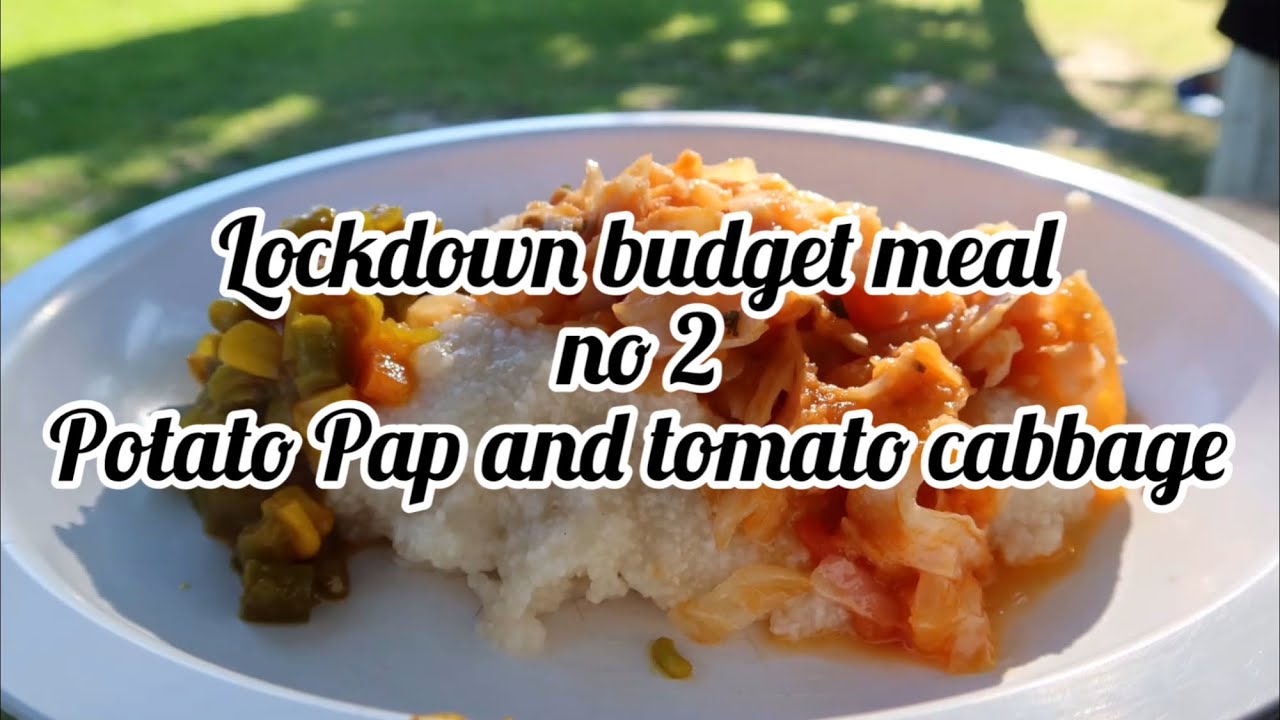 Lockdown budget meal no 2 - potato pap and tomato cabbage - YouTube